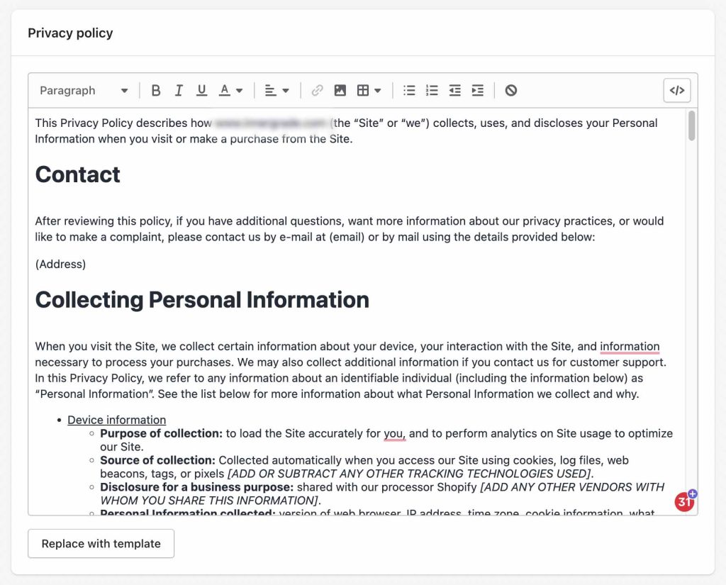 How To Add Privacy Policy To Shopify Free Templates